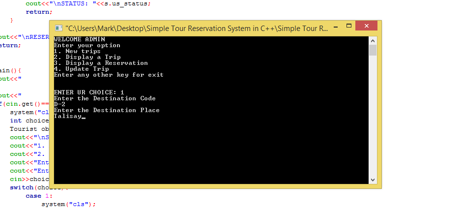Simple Tour Reservation System In C Free Source Code Sourcecodester